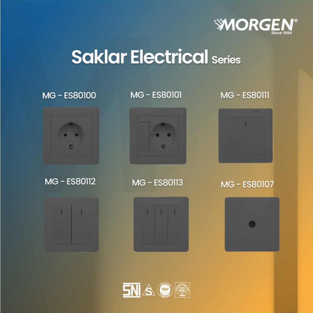 Jual Saklar Morgen-ES80100~113 Inbow Seri S Black, Grey, White Model ...