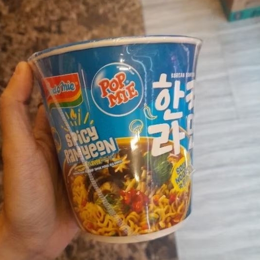 Jual Popmie Korean Ramyeon pop mie mie instant kuah cup soup noodles rasa Spicy Ramyeon 71gr ...