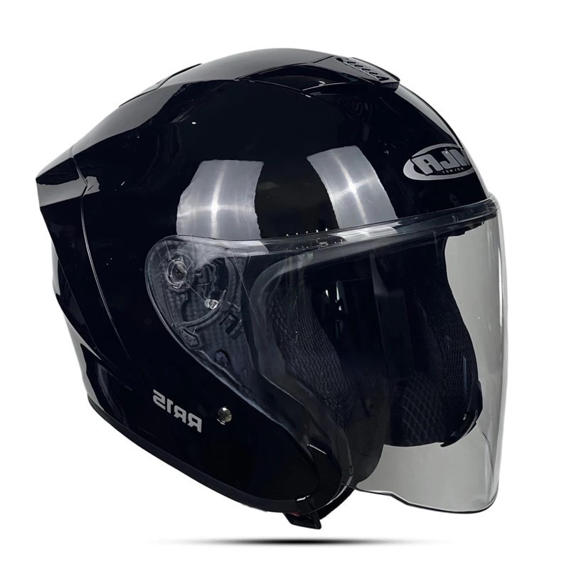 Jual Helm Half Face MLA-RR15 kayroz Solid Black Glosy Visor bening Helm ...
