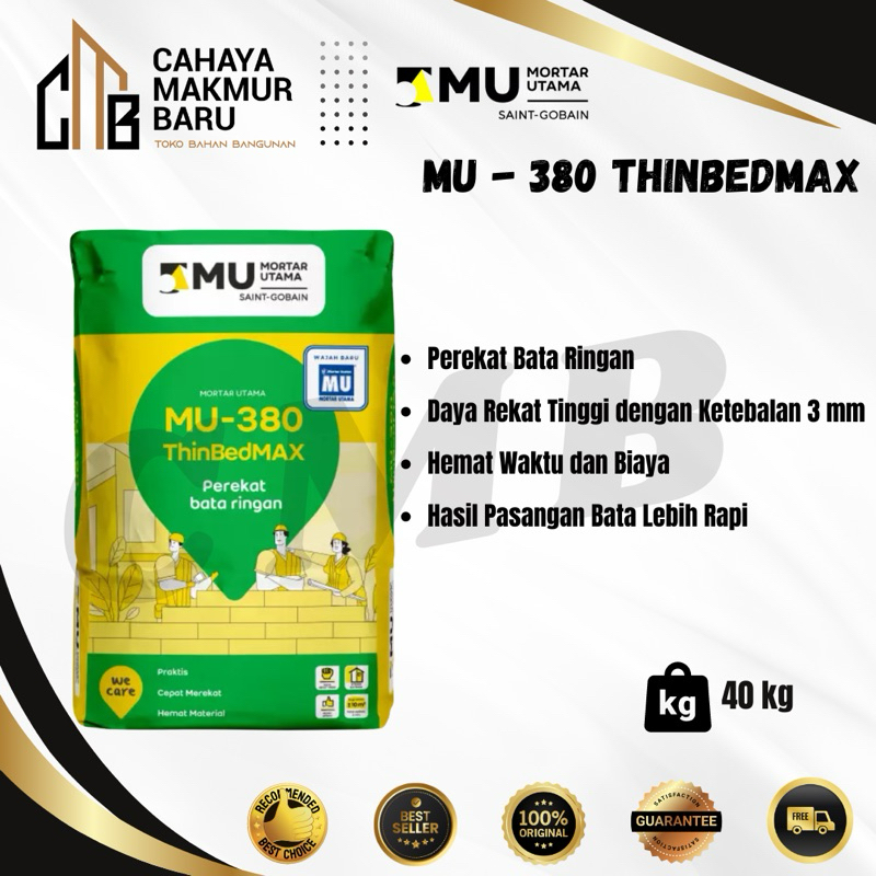 Jual Mortar Utama MU-380 ThinBedMAX Perekat Bata Ringan 40Kg | Shopee ...