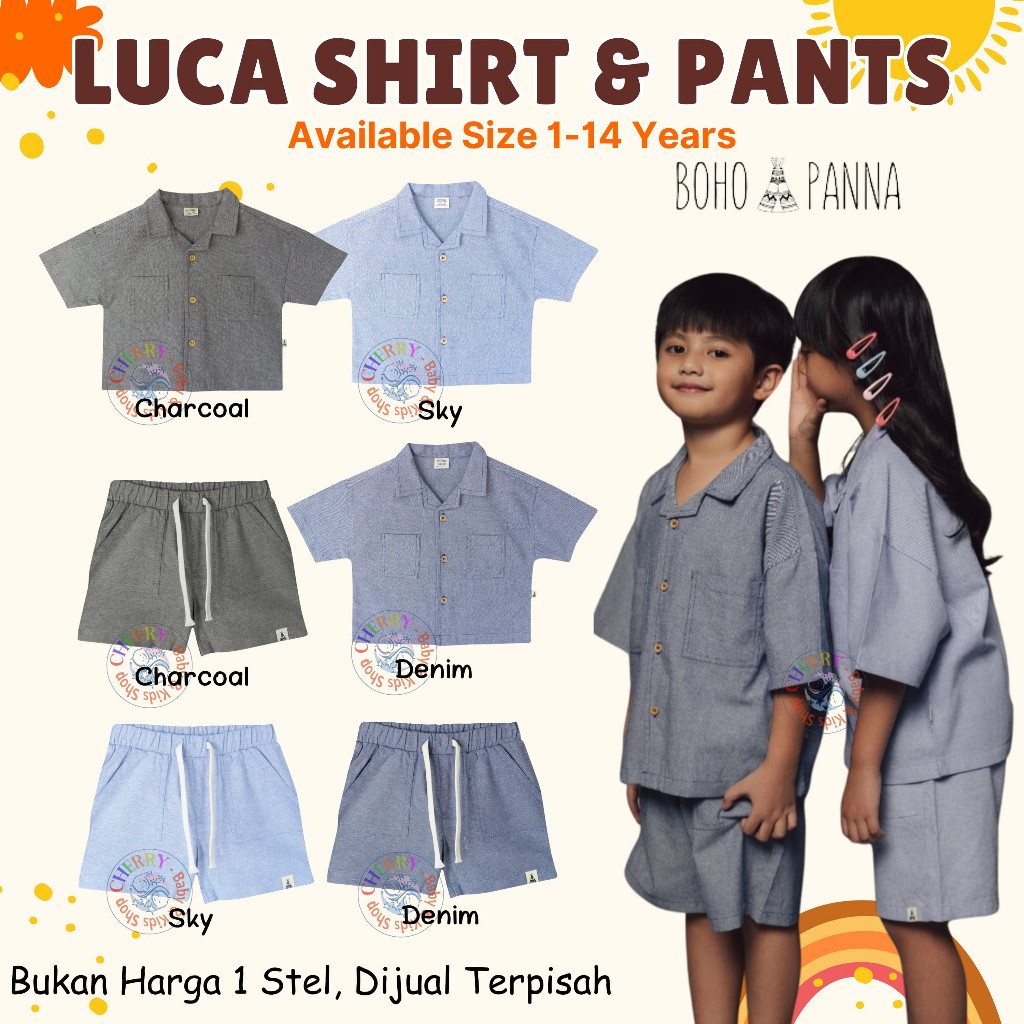 Jual SALE Bohopanna 1-14 Tahun Luca Shirt / Kemeja Pocket Denim / Luca ...