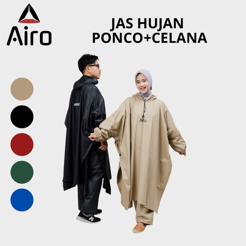 Jual AIRO - Jas Hujan Ponco Dewasa Pria Wanita Jumbo Pvc Karet Tebal | Shopee Indonesia