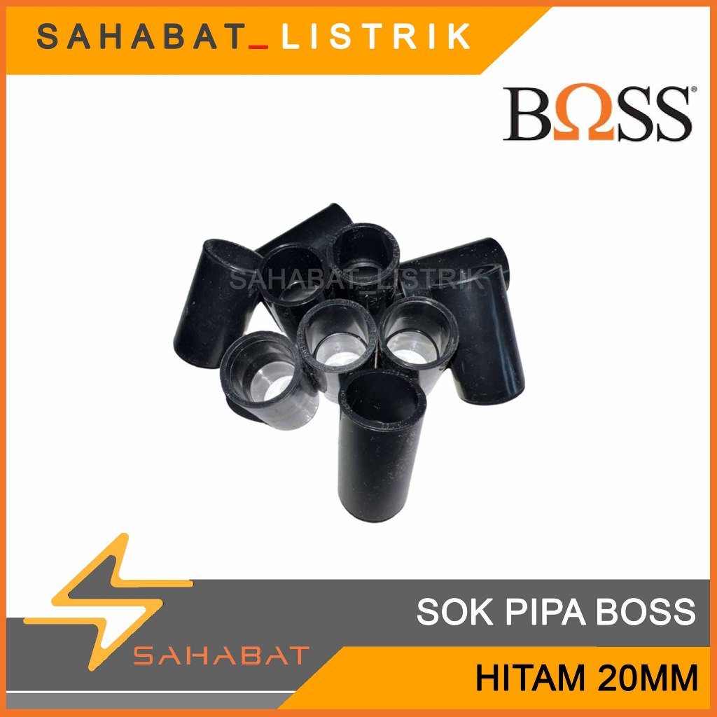Jual SOK PIPA LISTRIK BOSS 20MM PER PCS HITAM | Shopee Indonesia