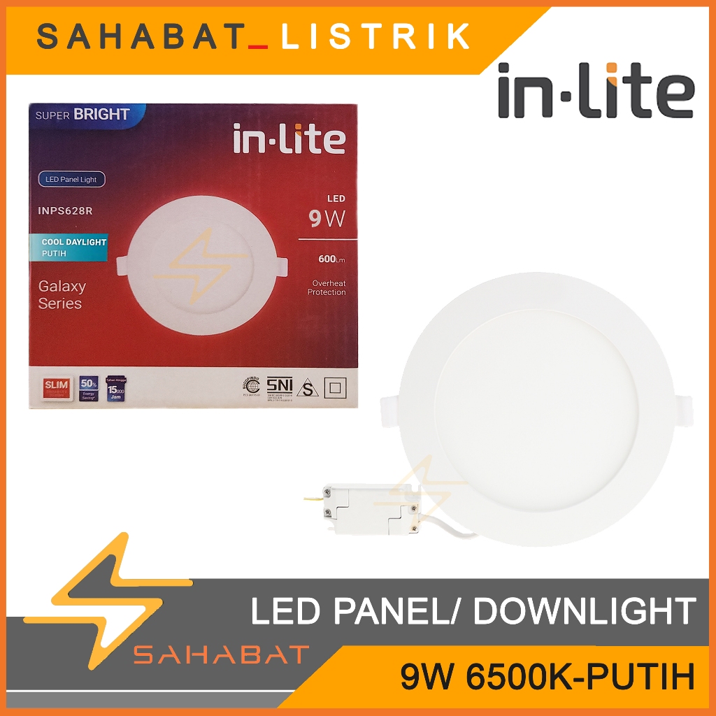 Jual INLITE LED PANEL DOWNLIGHT PLAFOND INPS628R 9W 9WATT | Shopee ...