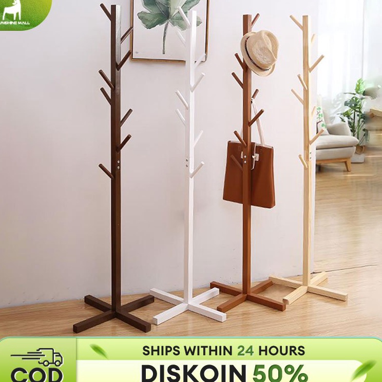 Jual Stand Hanger kayu Gantungan Baju Topi Berdiri Gantungan Tas ...