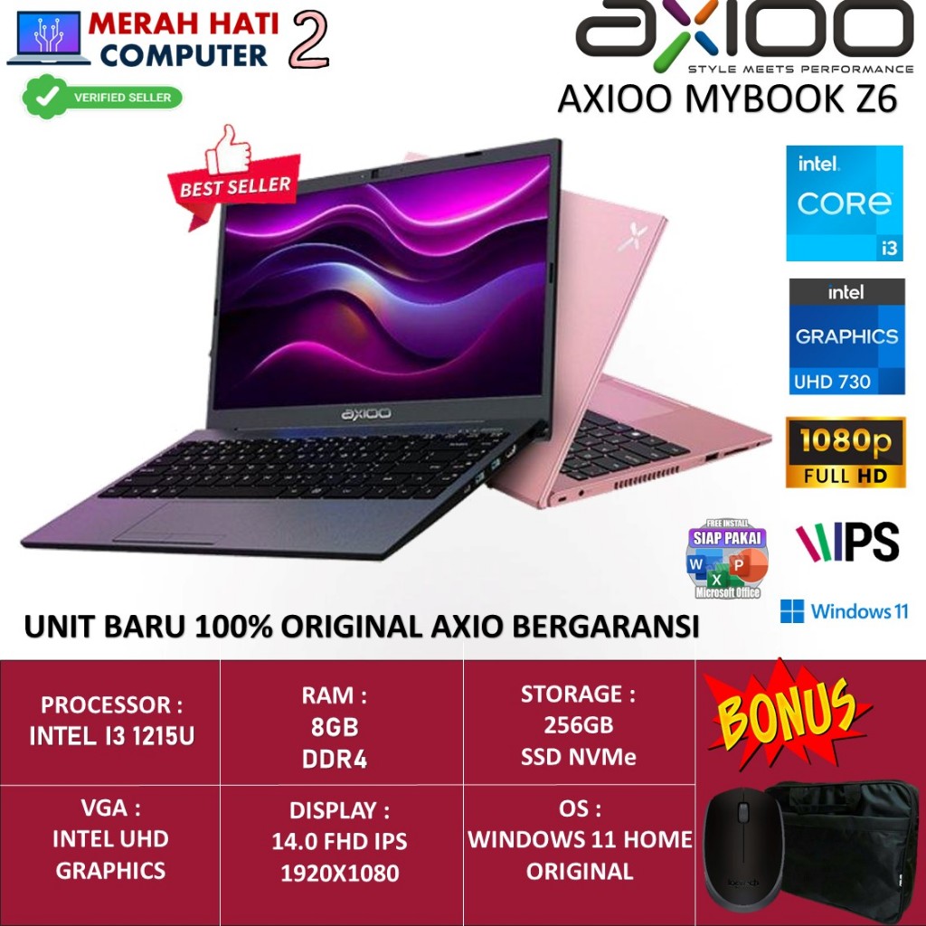 Jual LAPTOP AXIOO MYBOOK Z6 Intel i3 1215U 8GB 256GB SSD 14 FHD IPS WINDOWS 11 HOME ORIGINAL ...