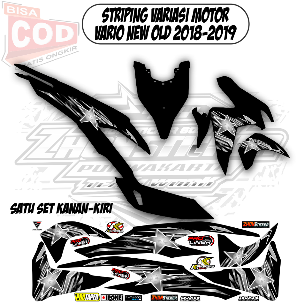 Jual Stiker Variasi Honda Vario New Old 2018-2019 Striping Bintang ...