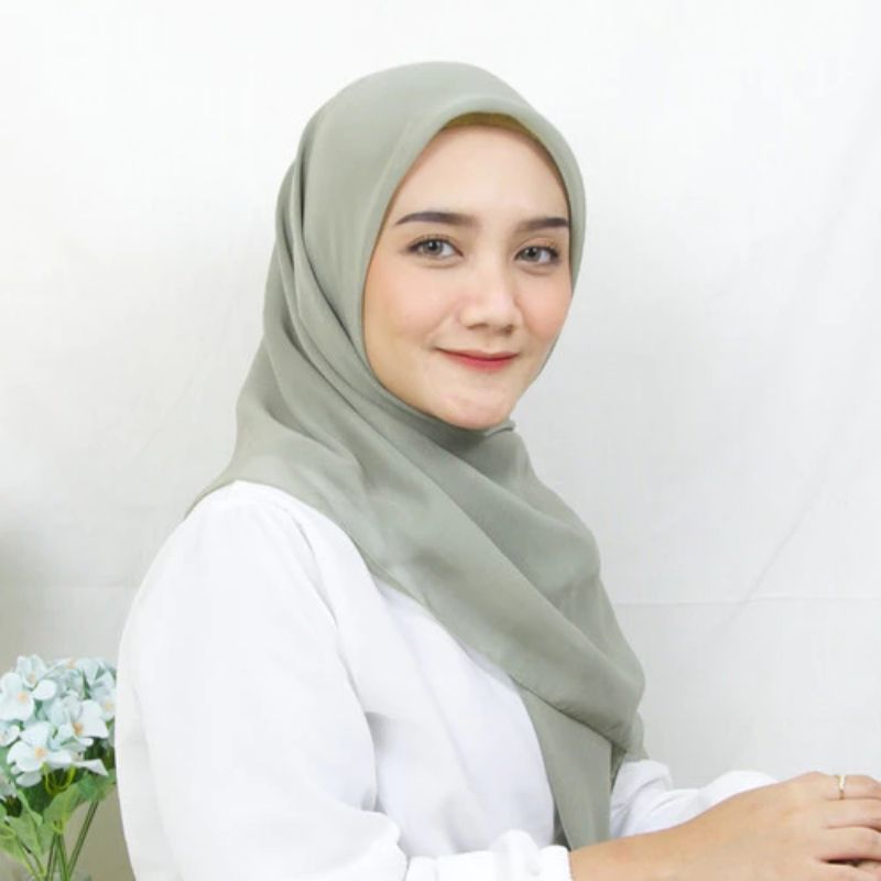 Jual Bella Square Hijab Segi Empat Premium Warna Kumplit Premium Sage | Shopee Indonesia