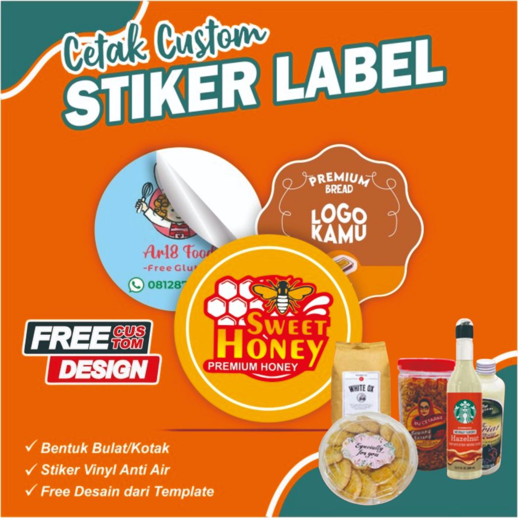 Jual Cetak Stiker Label Kemasan / Stiker Makanan / Stiker Minuman ...