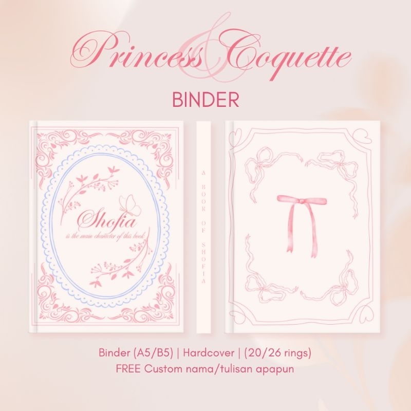 Jual (READY & Custom) BINDER Princess & Coquette Hardcover Binder FREE ...