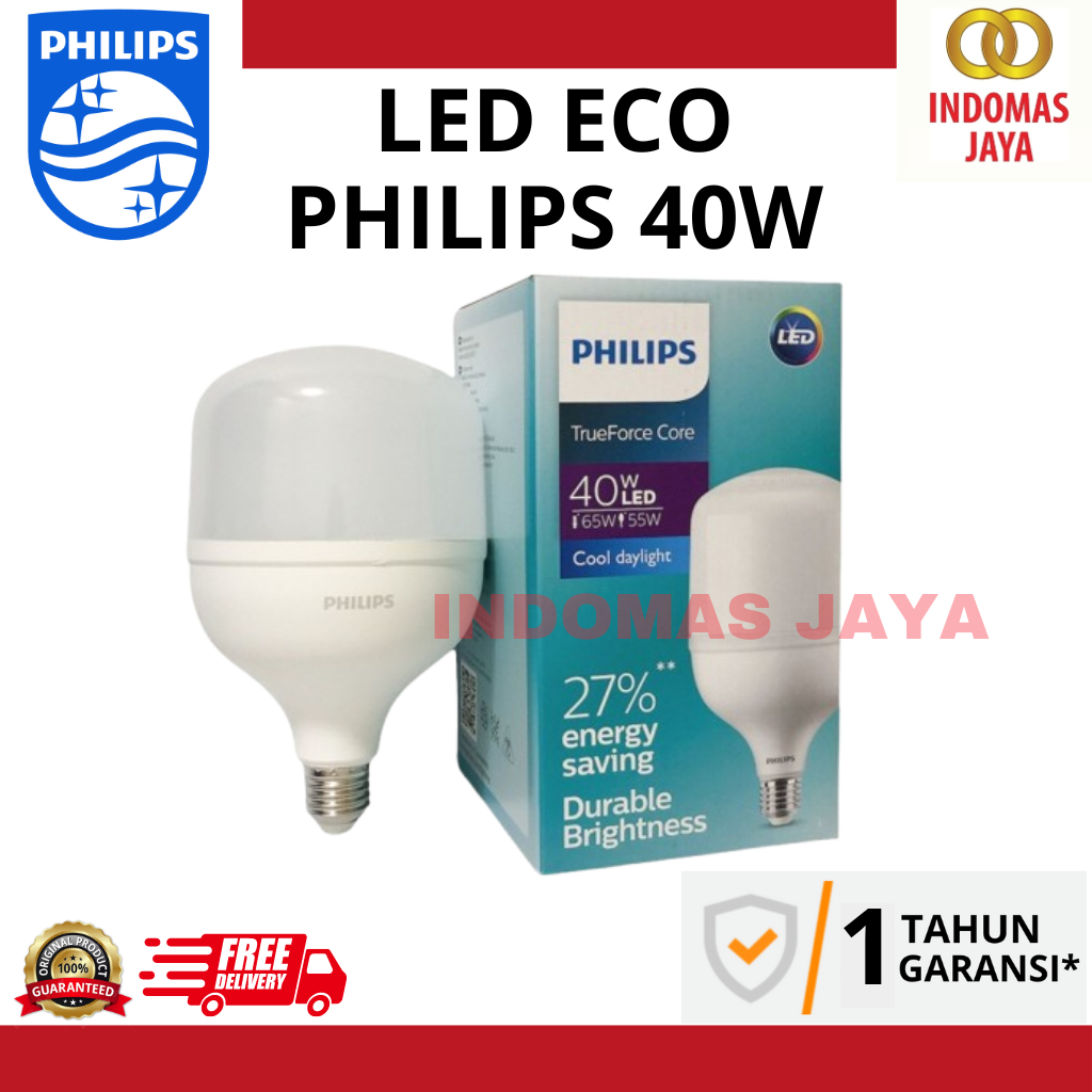 Jual Lampu LED 40W PHILIPS T Force Core 40 Watt E27 Cahaya Putih 6500k | Shopee Indonesia