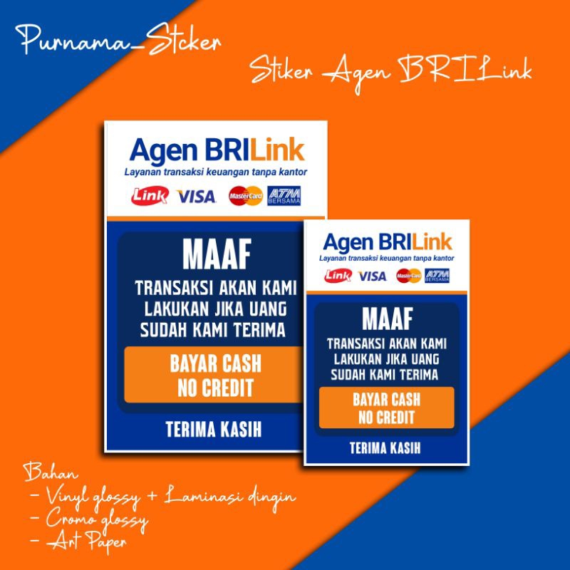 Jual STICKER pemberitahuan BRILINK | Shopee Indonesia