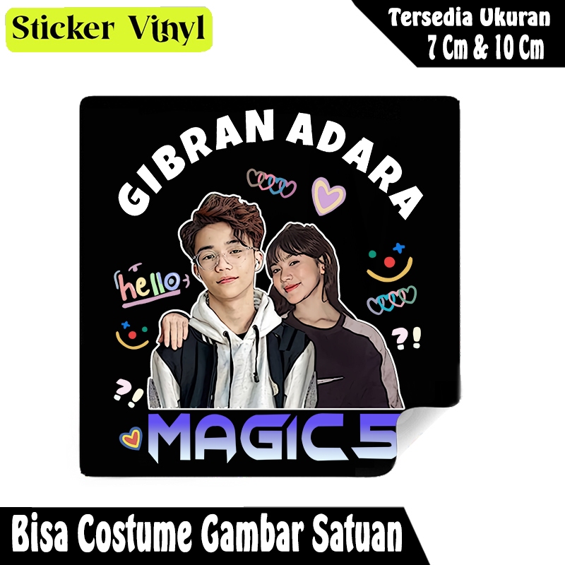Jual Stiker Sticker Magic 5 Gibran Adara Naura Bahan Vinyl Tahan Air ...