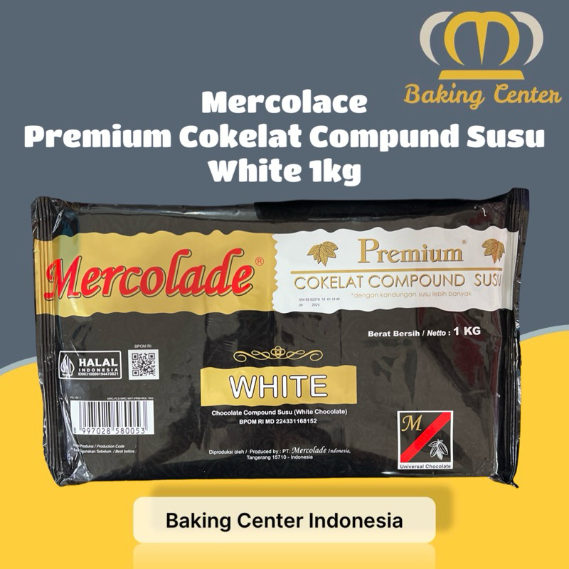 Jual Mercolade Premium Chocolate Compound White 1kg - Cokelat Compound ...