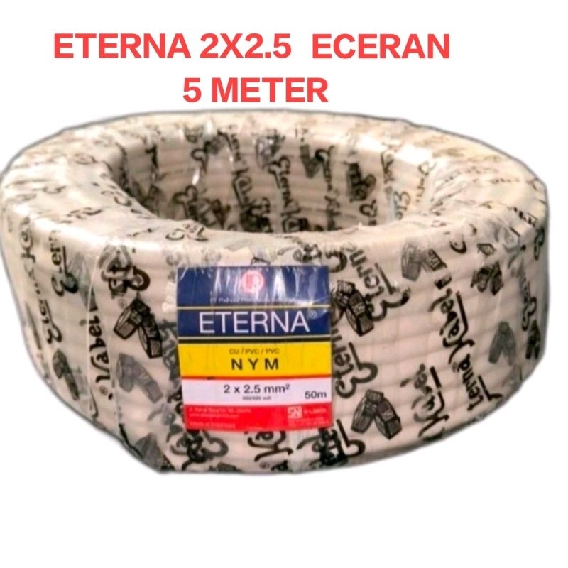 Jual KABEL LISTRIK ETERNA NYM 2X2.5 (5 METER) ECERAN KABEL ETERNA TEMBAGA ASLI 5 METER | Shopee ...