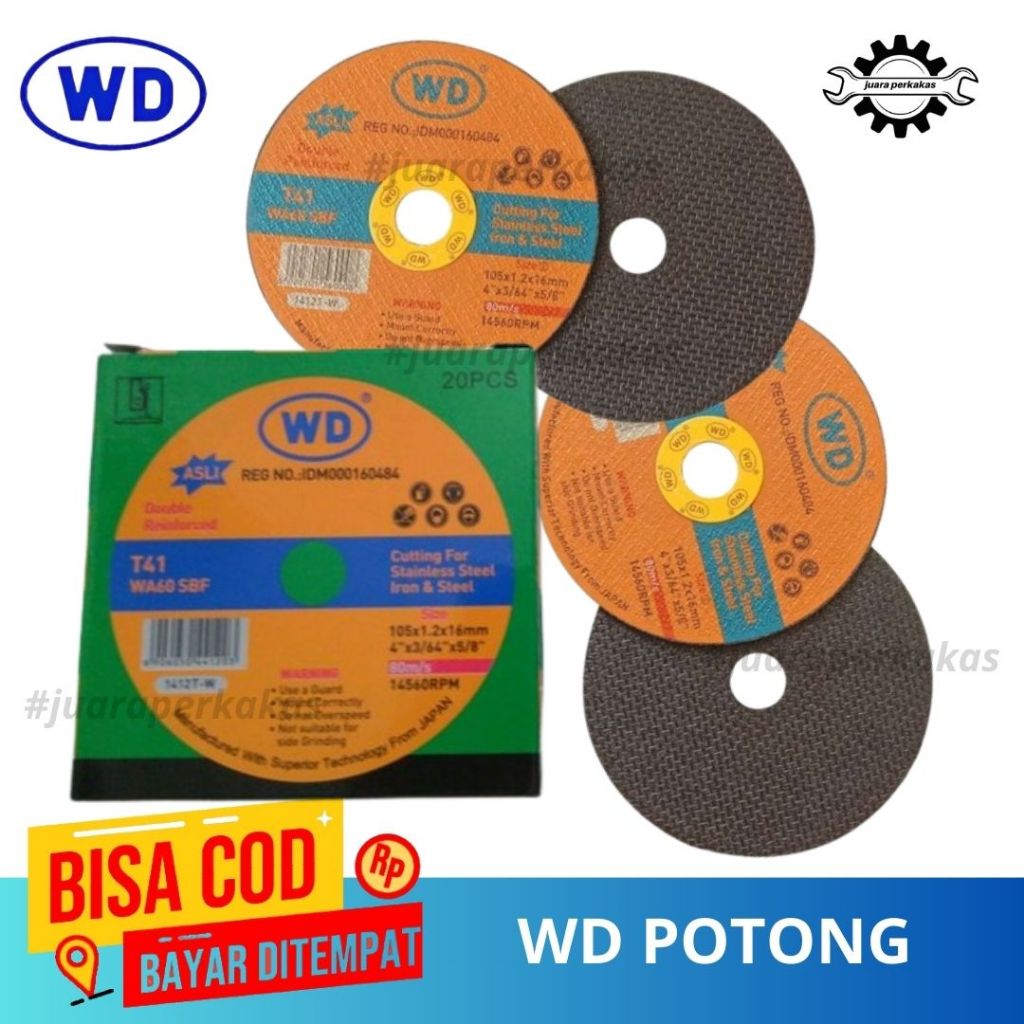 Jual PROMO ONGKIR WD POTONG 4" X 1.2 X 16MM Mata Batu Potong Gerinda ...