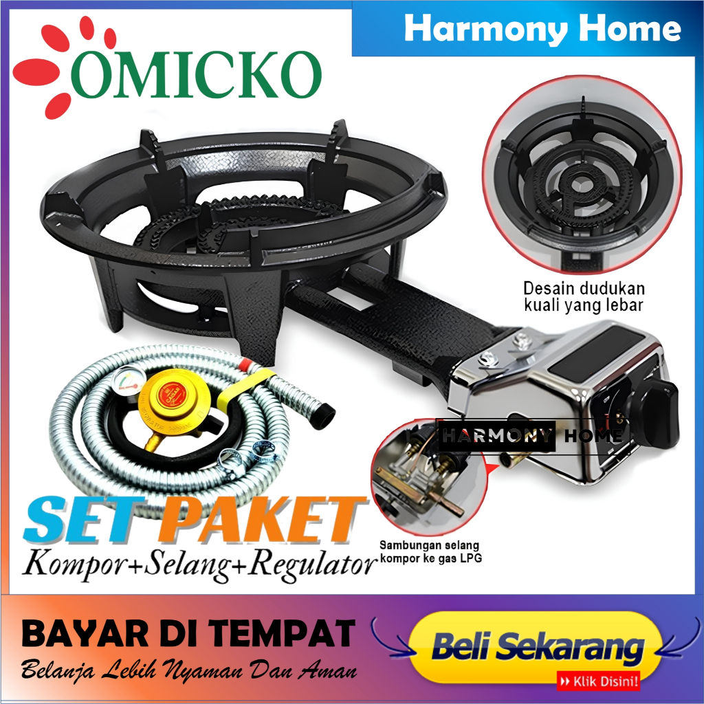 Jual Kompor Komersial Omicko KG-011+Selang Gas+Regulator SNI Kompor Mawar Kompor Komersial ...
