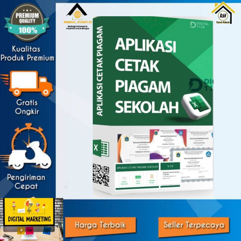 Jual Aplikasi Cetak Piagam Sekolah Praktis Format Excel | Shopee Indonesia
