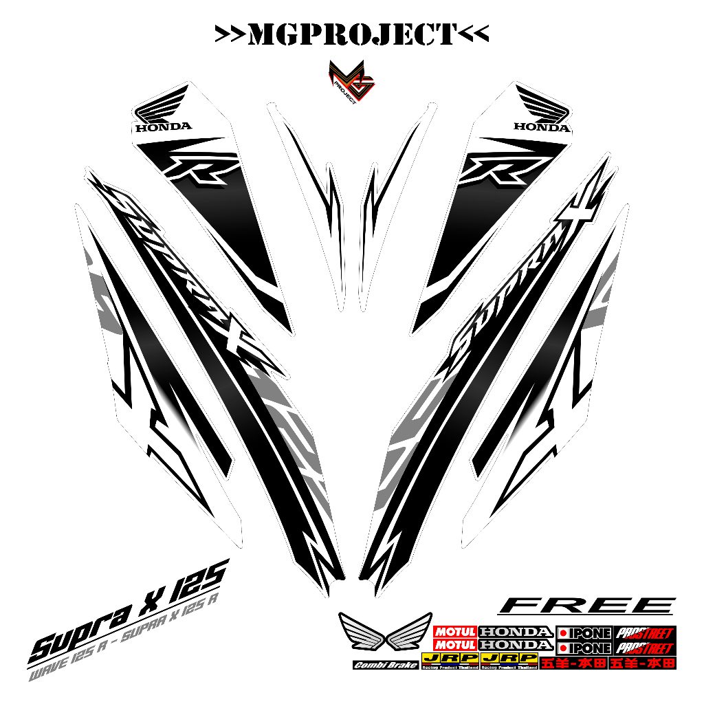 Jual striping supra x 125 fi grafis dasar putih (sku5) #stiker # ...