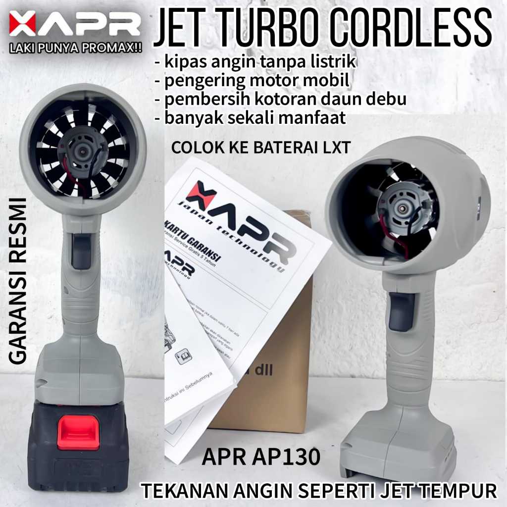 Jual BARU APR RAJA turbo fan cordless AP130 kipas angin jet pengering ...