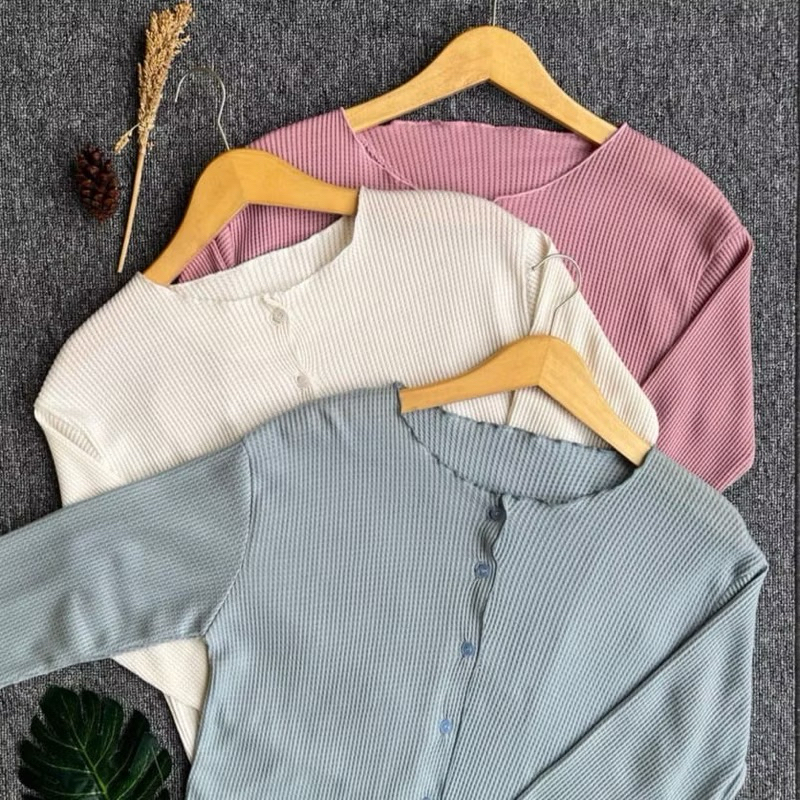 Jual Cardigan Outer Korean Style Scroop Top Pinned || Cardigan Croop ...