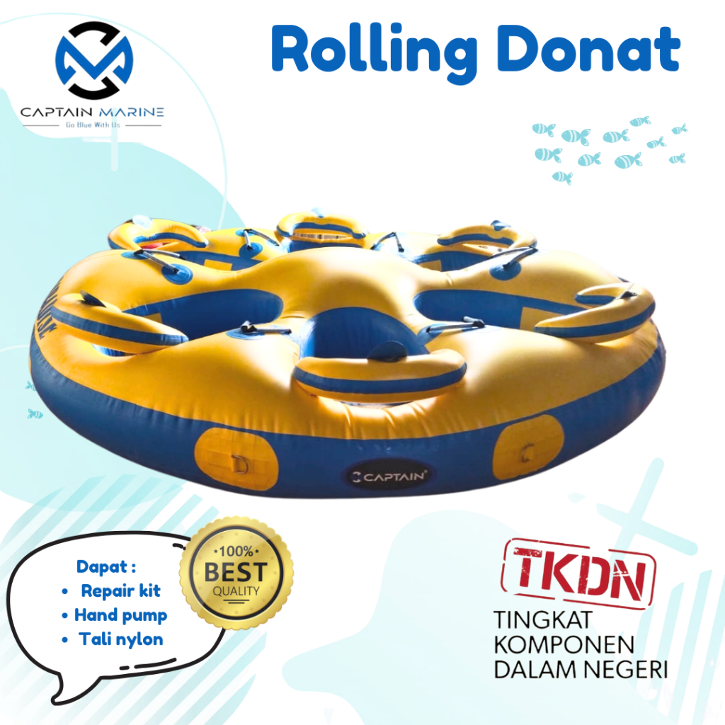 Jual Wahana Air Perahu Karet Roling Donat 6 orang Captain Donat Boat ...