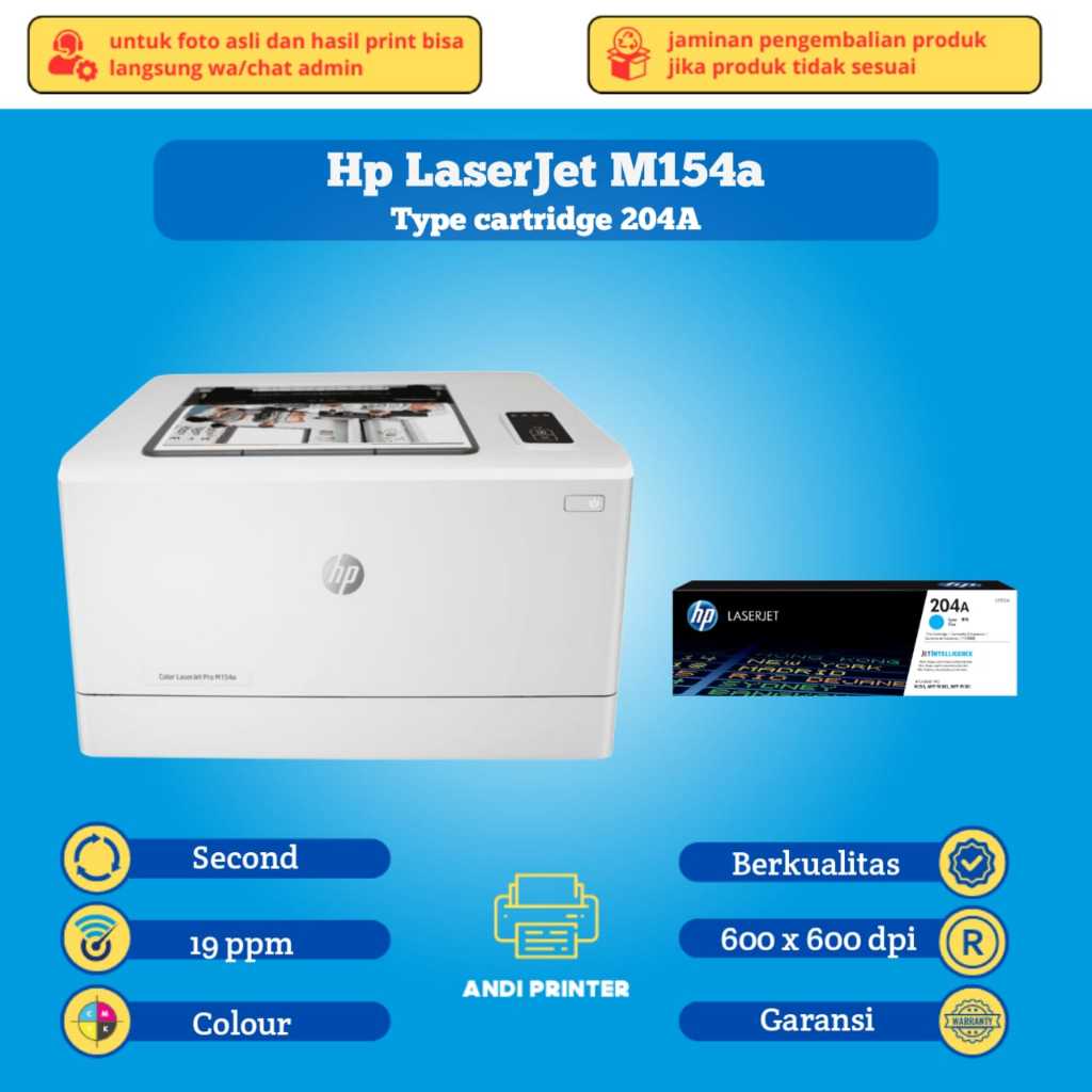 Jual HP Color Laserjet Pro M154a Printer Warna | Shopee Indonesia