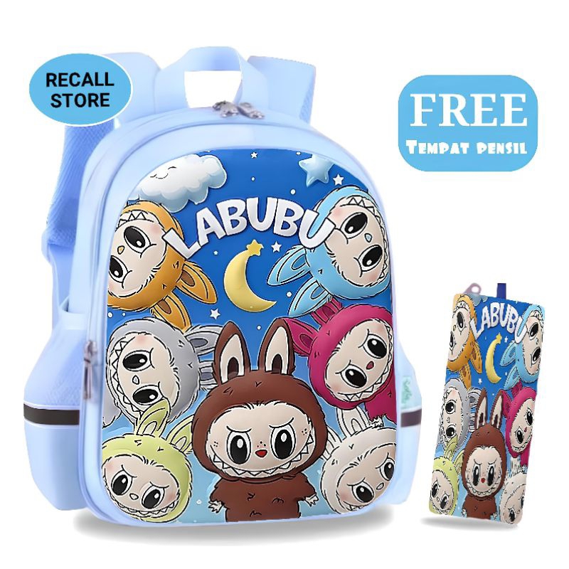 Jual Tas Ransel Anak Perempuan Tas Sekolah Tk Sd Gambar Labubu Dan Gantungan Labubu Gratis ...