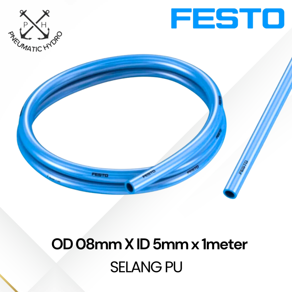 Jual HOSE SELANG PU FESTO OD 8mm x ID 5mm x 1meter BIRU ( PUN -8 x 1.25 ...