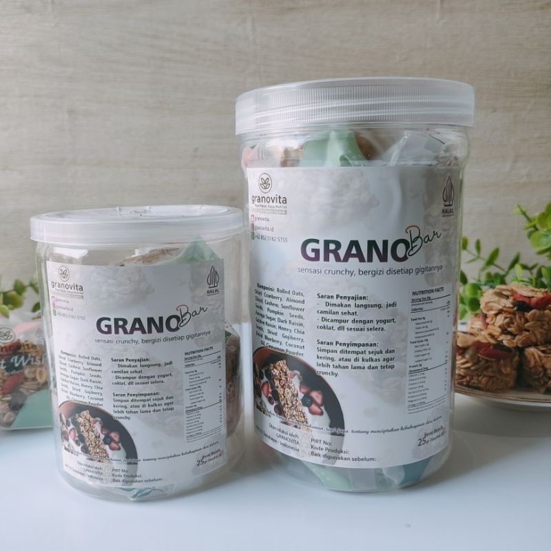 Jual Granovita Granola Bar Snack Sehat Kemasan Toples Grano Bar ...