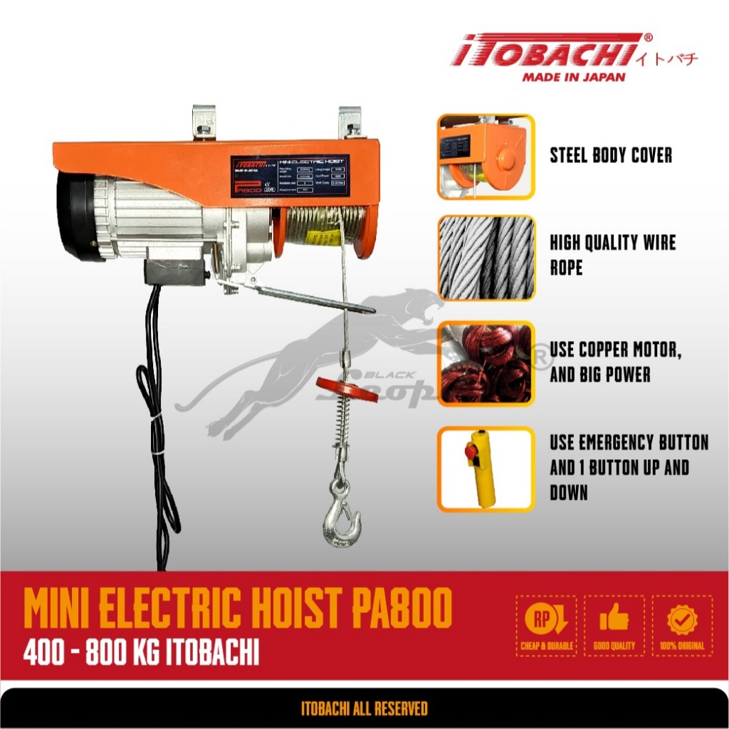Jual Mini Electric Hoist Wire Rope PA800 400-800Kg 20M / Katrol Listik ...