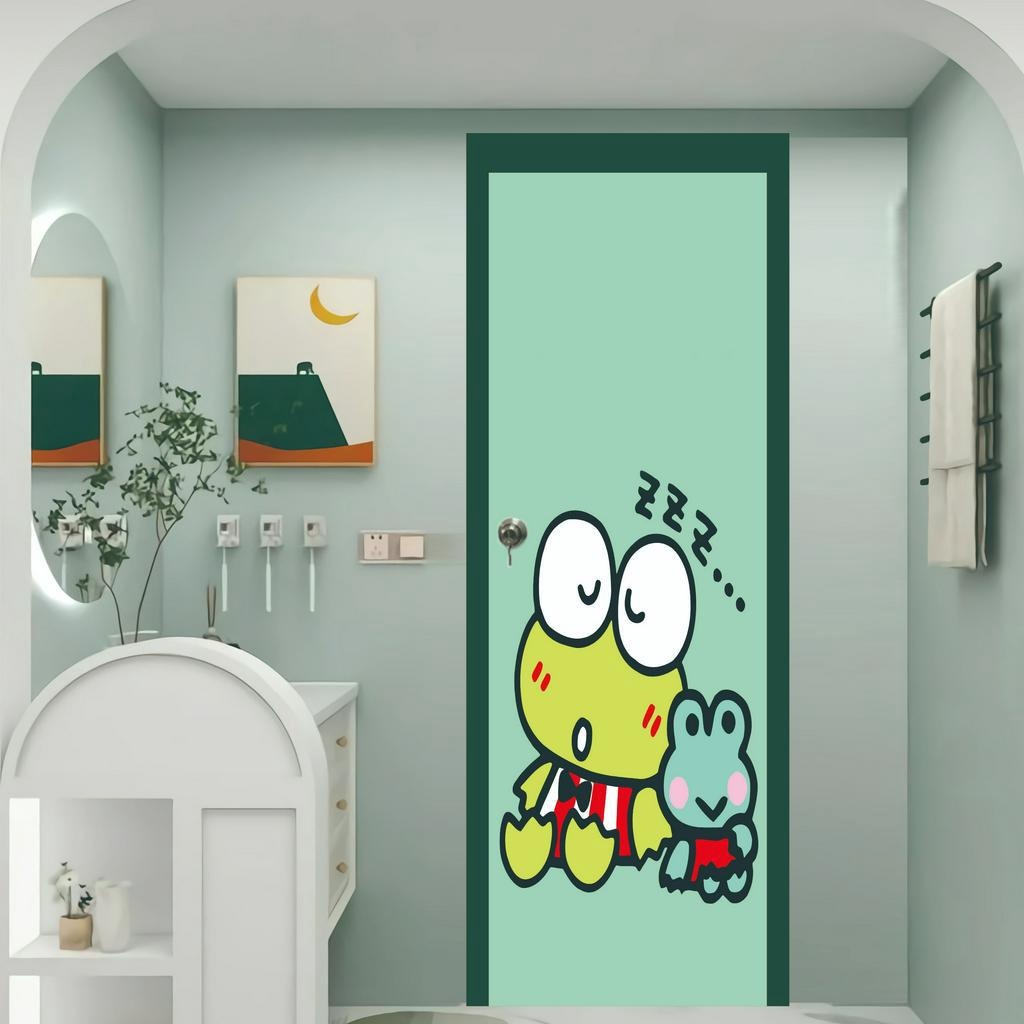 Jual STIKER Pintu Kamar Mandi Motif Keroppi Sticker Minimalis | Shopee ...