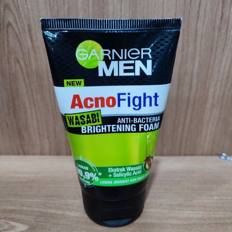 Jual Garnier MEN Acno Fight Wasabi Anti-Bacteria Brightening Foam, Sabun Cuci Muka Pria, Garnier ...