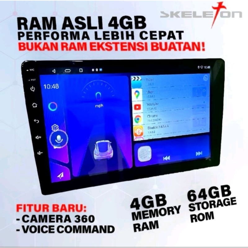 Jual RAM 4GB + 64GB Headunit Android 10 Inch Carplay Voice Command Android Auto SKT-8189 ...