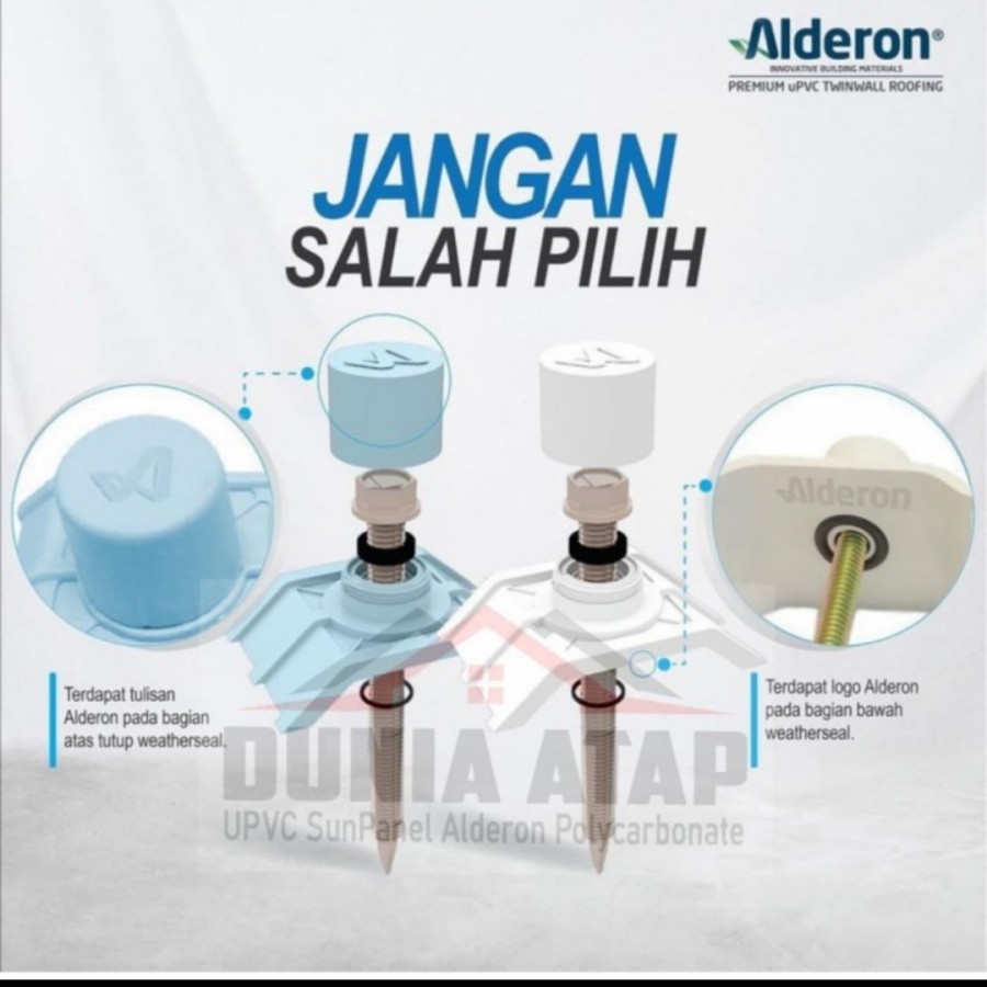 Jual Roof Seal/Baut Roofing Atap uPVC ALDERON 10mm Double Layer ...