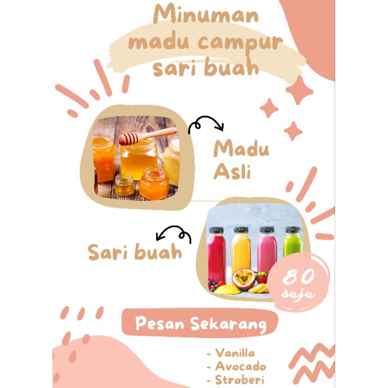 Jual Madu Asli Enak Campur sari buah berbagai macam rasa 200gr | Shopee ...