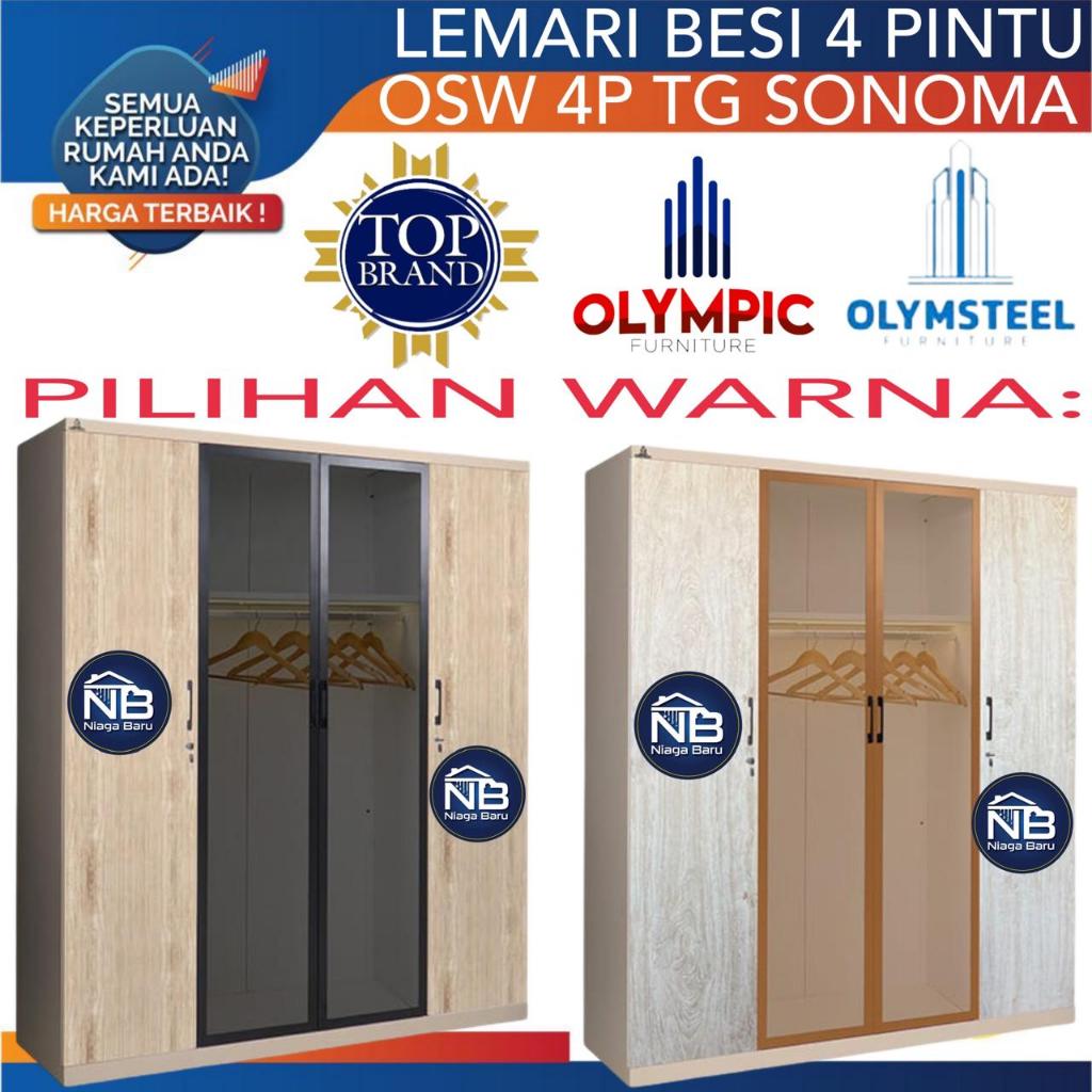 Jual Lemari Besi 4 pintu OSW 4P TG SONOMA OlymSteel Khusus Bogor | Shopee Indonesia