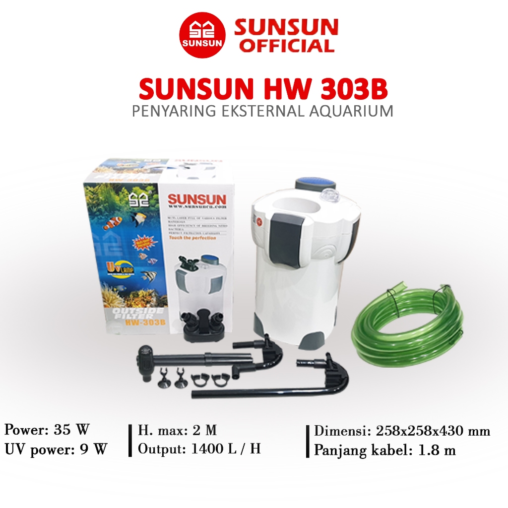 Jual SUNSUN HW 303B/304B + UV Series Eksternal Filter Canister Aquarium Aquascape | Shopee Indonesia