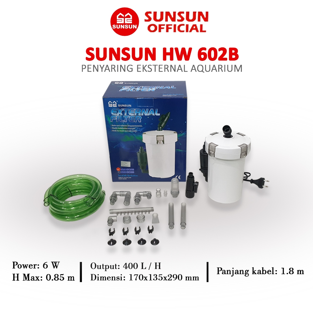 Jual SUNSUN HW 602B/603B/604B Series Eksternal Filter Canister Aquarium ...