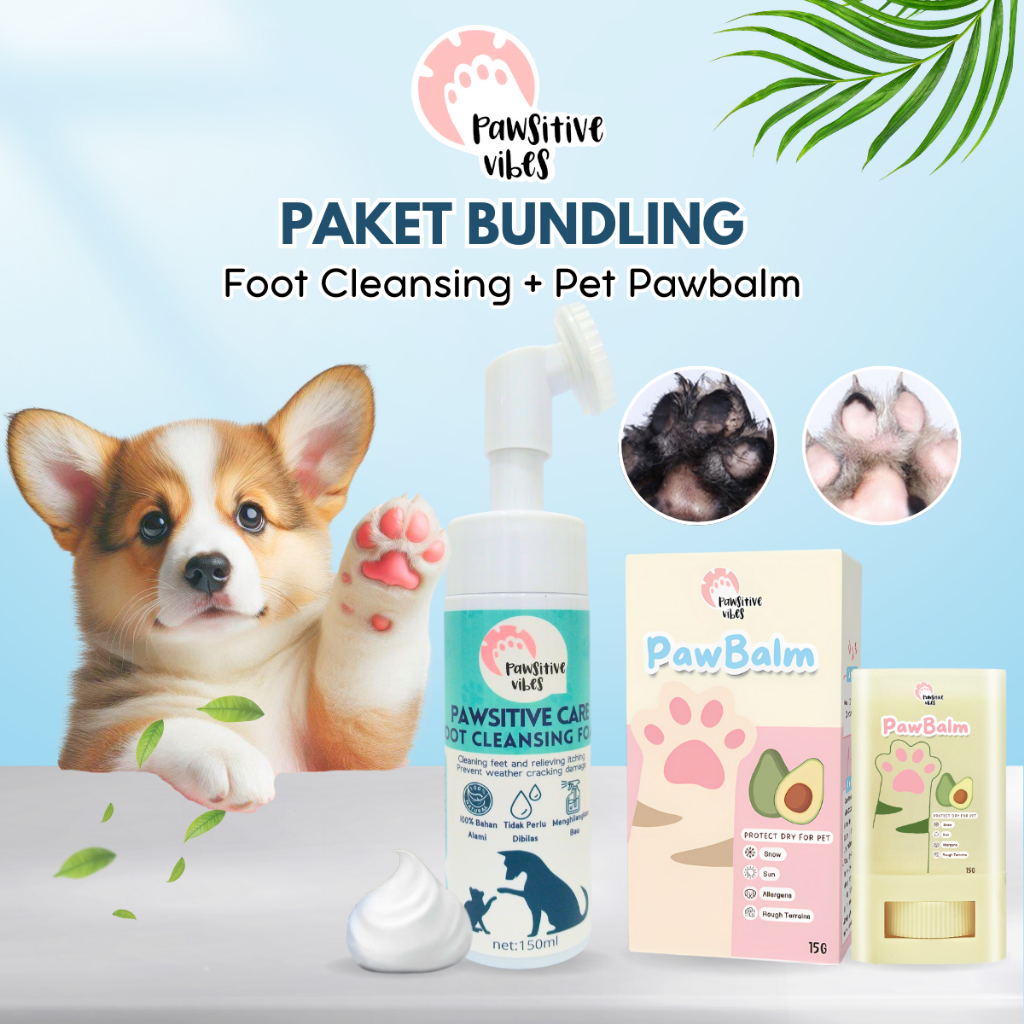 Jual Pawsitive Vibes Bundling Pet Foot Cleansing Foam + Paw Balm Kaki ...