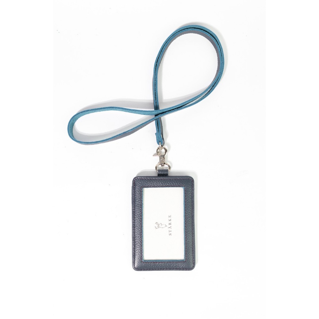 Jual Lanyard Name Tag Kulit Asli STARKE Leather Hustle Hog Navy Tekstur ...