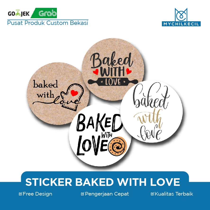 Jual Cutting Sticker Baking / Baked With Love / Handmade / Stiker Hand ...