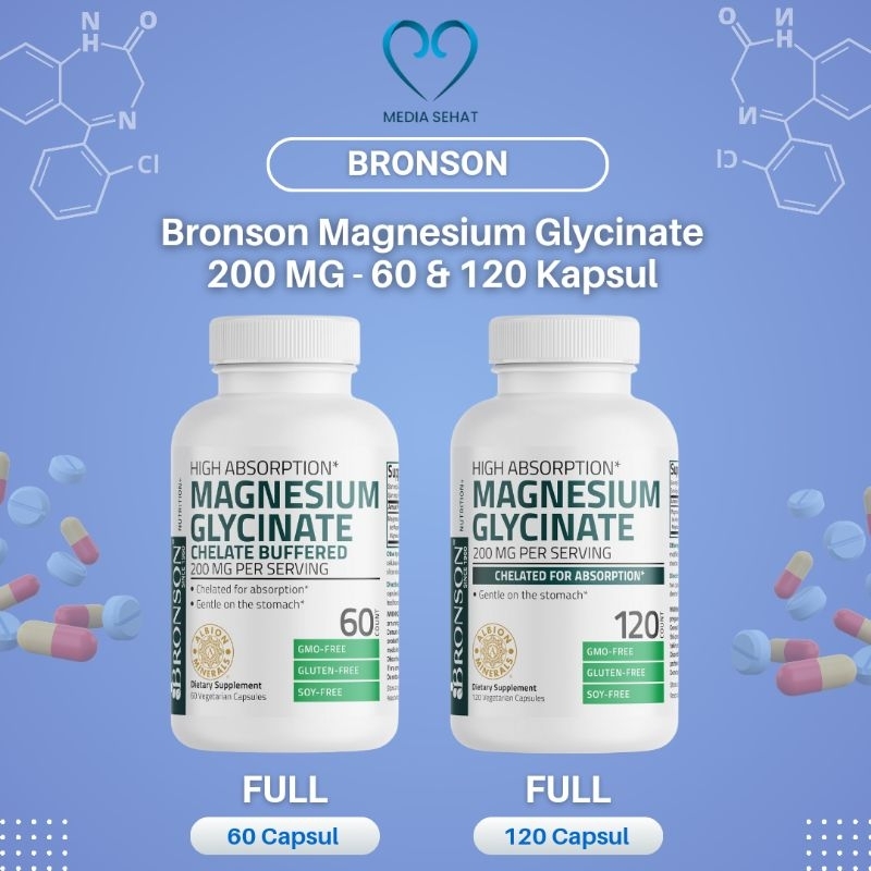 Jual Bronson Magnesium Glycinate 200 MG per Penyajian - Lembut di Perut ...