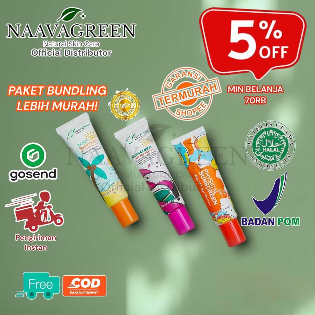 Jual NAAVAGREEN SUNSCREEN/ ACNE SUNSCREEN / PHYSICAL SUNSCREEN / SC/ A ...