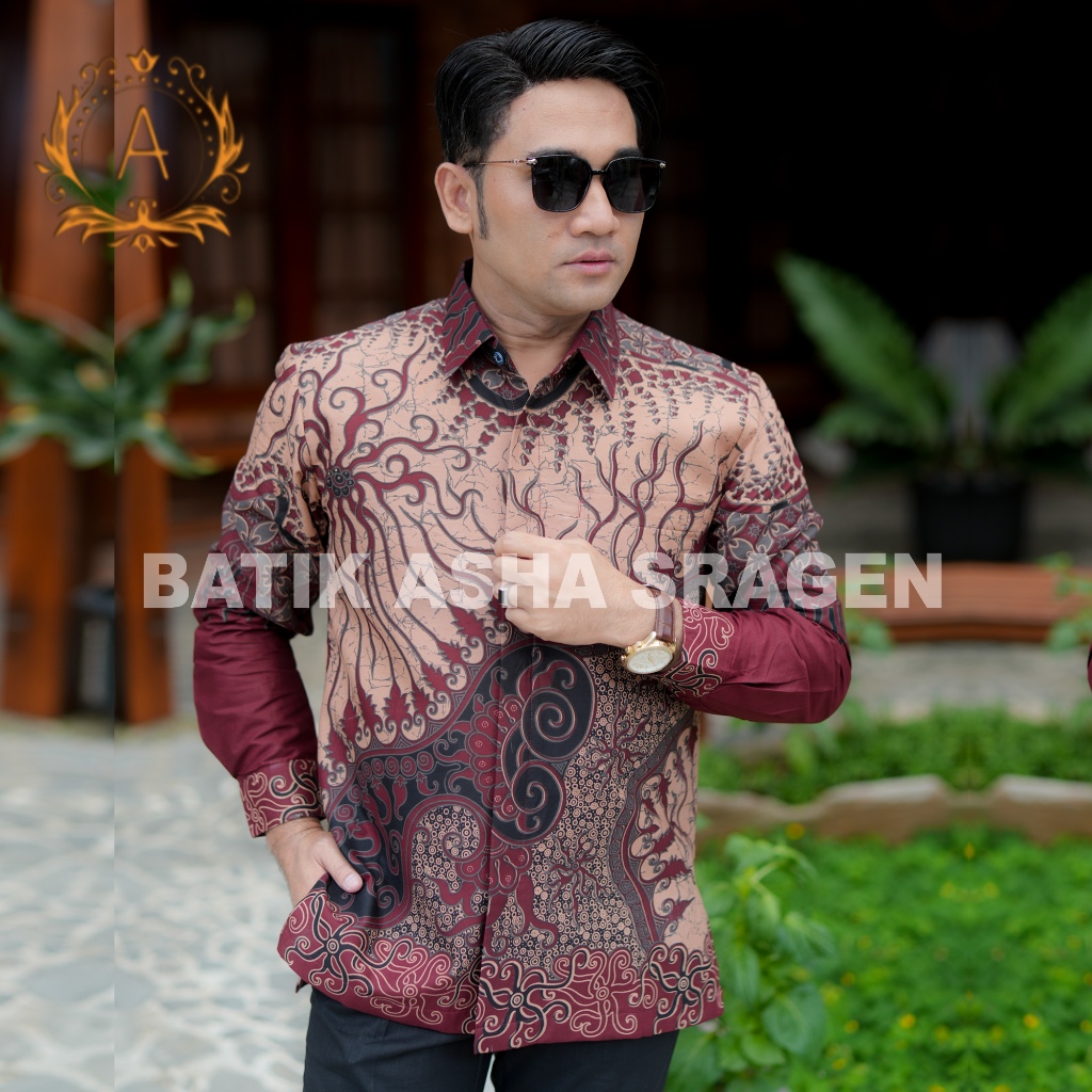 Jual Kemeja batik regular - Motif Batara Bayu - Warna Merah Marun ...