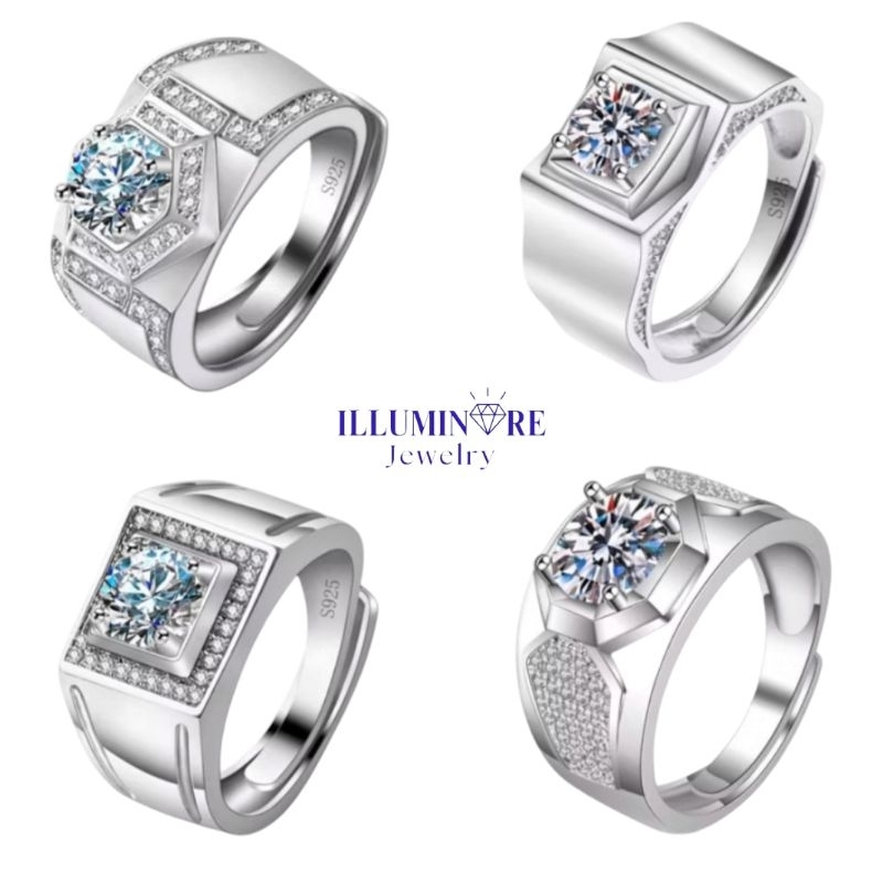Jual Illuminare-(100% Original) Cincin Pria Lab Create Diamond 1ct ...