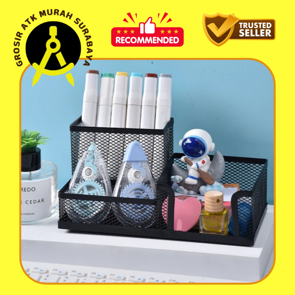 Jual Memo Desk / Holder Desk Set / Tempat Pena Tulis Meja Kantor Jaring ...