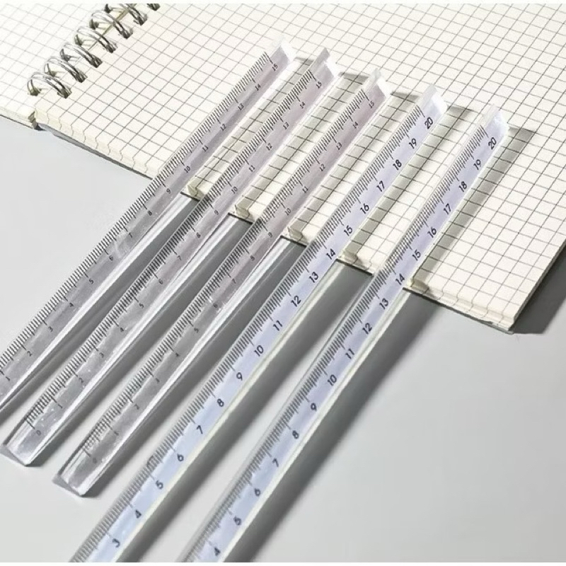 Jual Penggaris / Mistar Prisma Segitiga Plastik Transparan / Bening ...