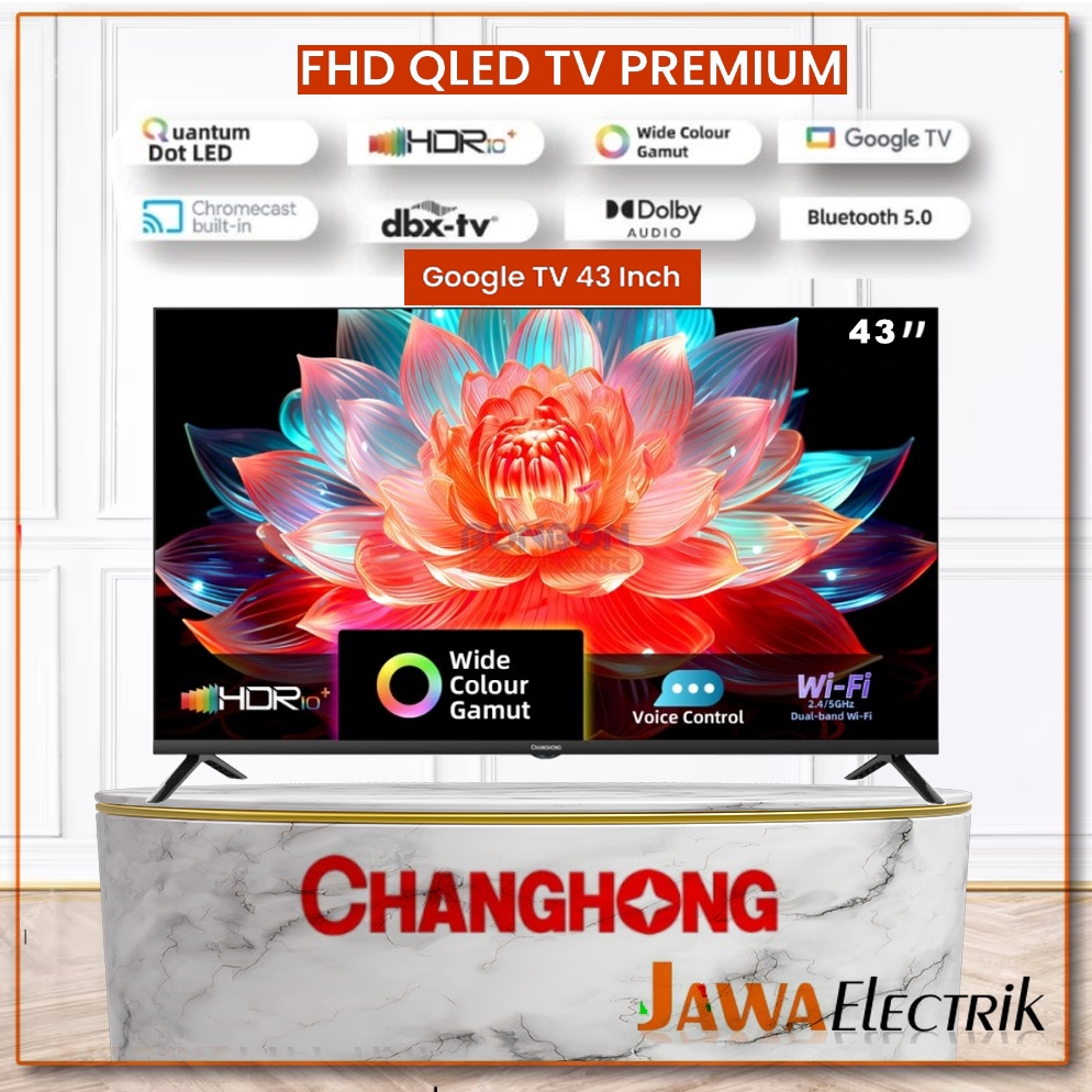 Jual Changhong QLED L43QCN1 TV 43 inch FHD Dolby Audio Google Play Netflix Youtube Bluetooth USB ...
