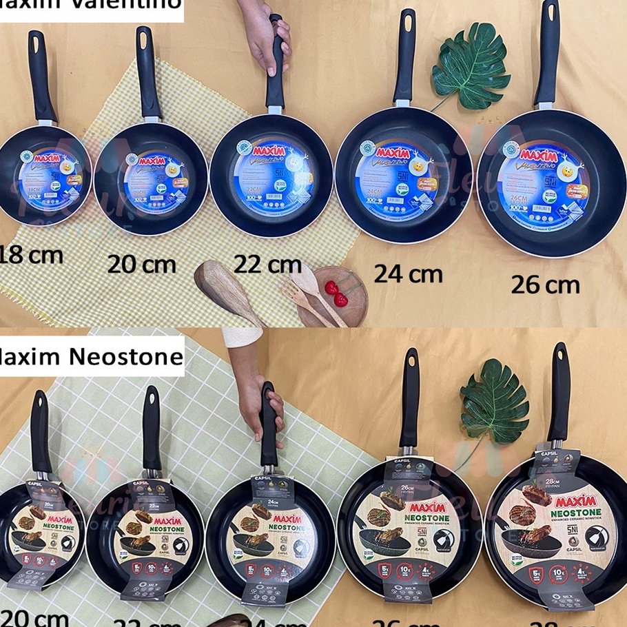Jual Teflon Maxim Neostone Frypan 2 22 24 26 cm Ceramic Series Fry Pan ...